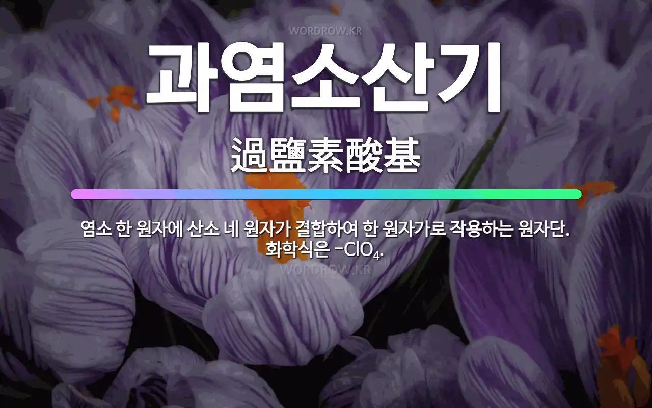 🌟과염소산기 염소 한 원자에 산소 네 원자가 결합하여 한 원자가로 작용하는 원자단 화학식은 Clo